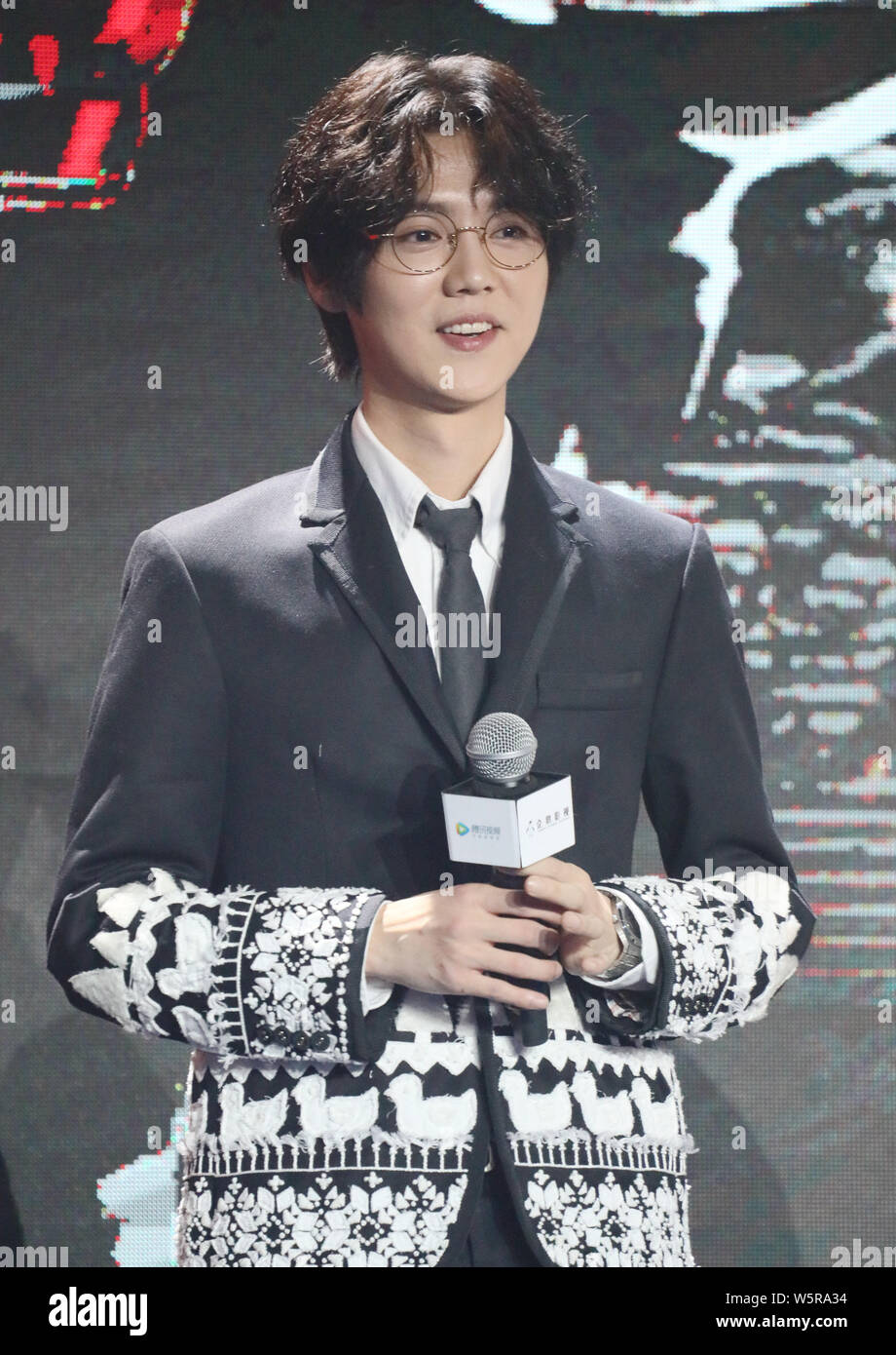 Chinese singer and actor Lu Han attends a press conference for science ...
