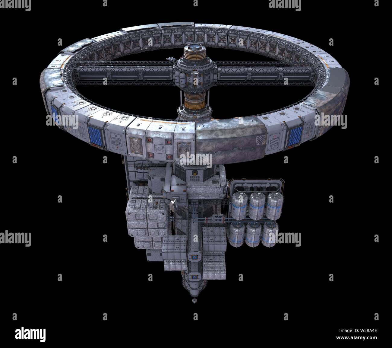 3D Illustration Future Space Station Isolated on White Background Stock ...