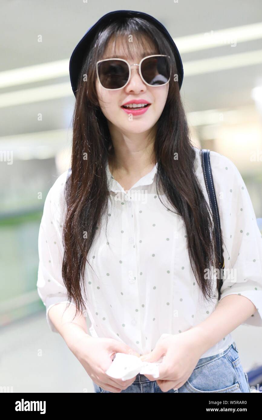 Chinese actress Ada Liu or Liu Yan arrives at the Shanghai Hongqiao ...