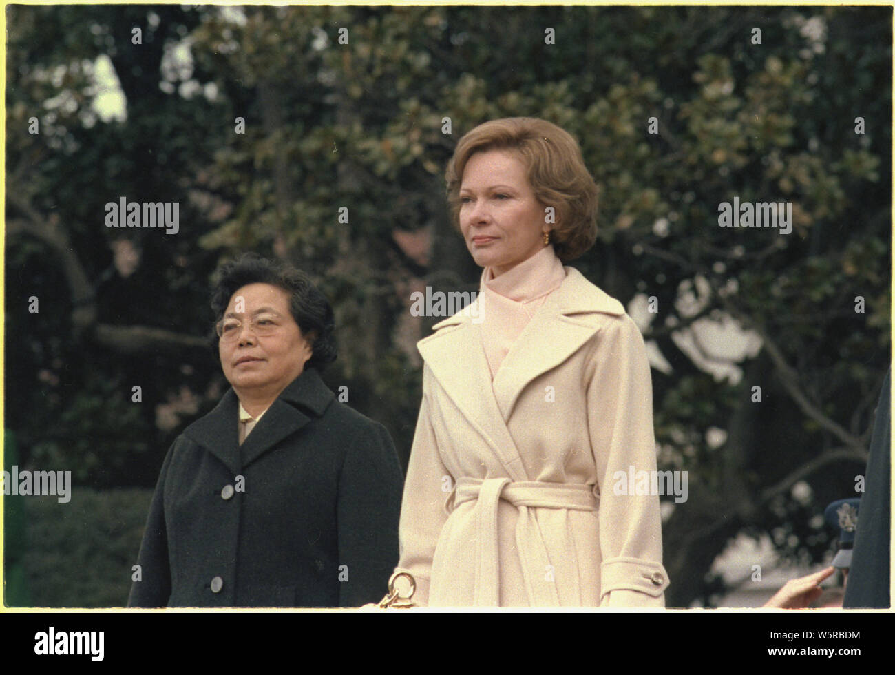 Madame Zhuo Lin and Rosalynn Carter during arrival ceremony for the ...