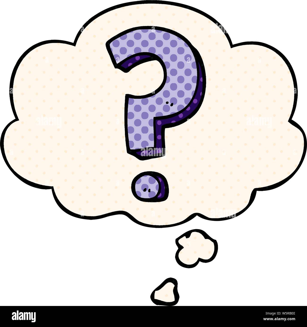 cartoon question mark with thought bubble in comic book style Stock ...