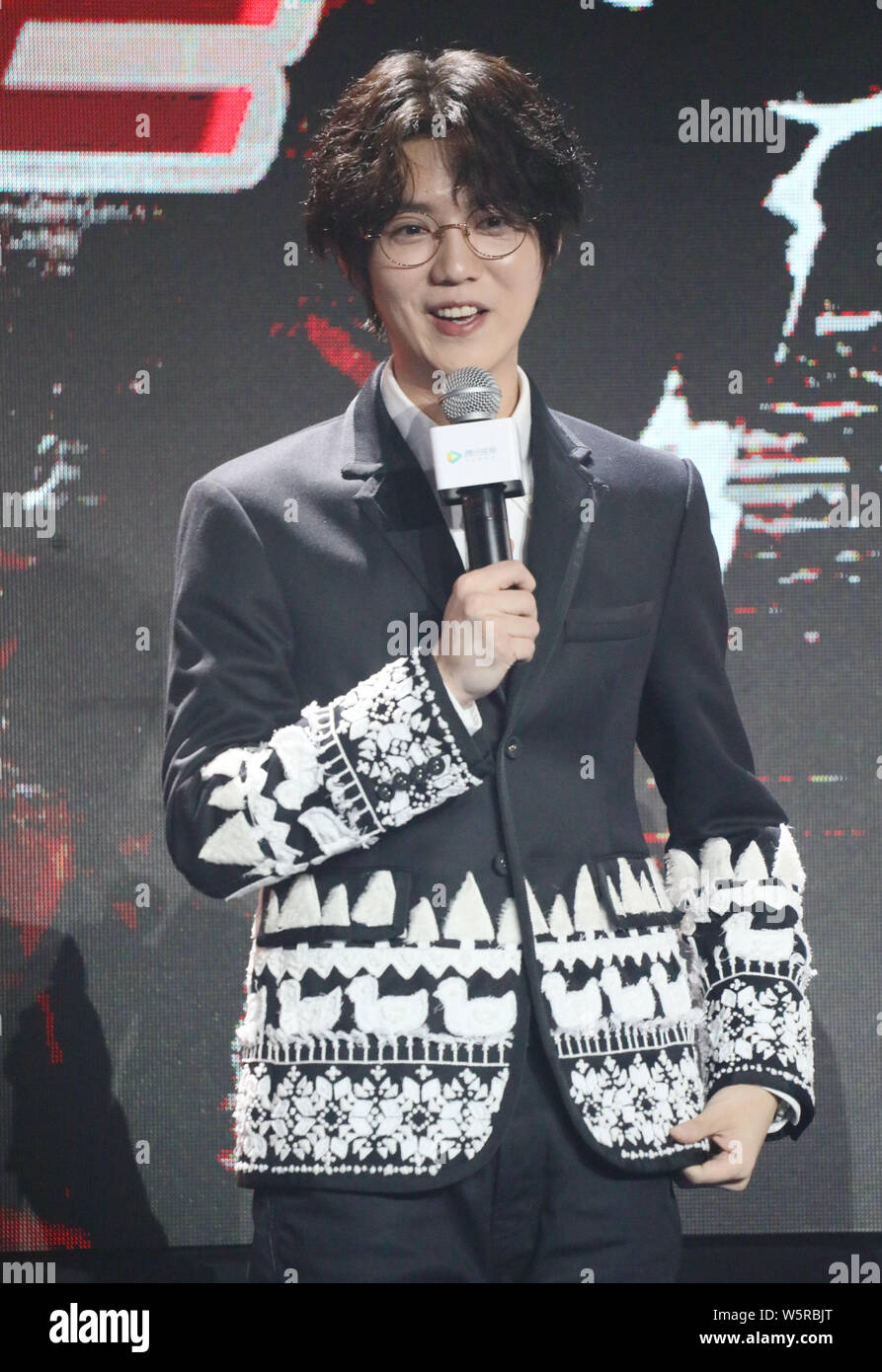 Chinese singer and actor Lu Han attends a press conference for science ...