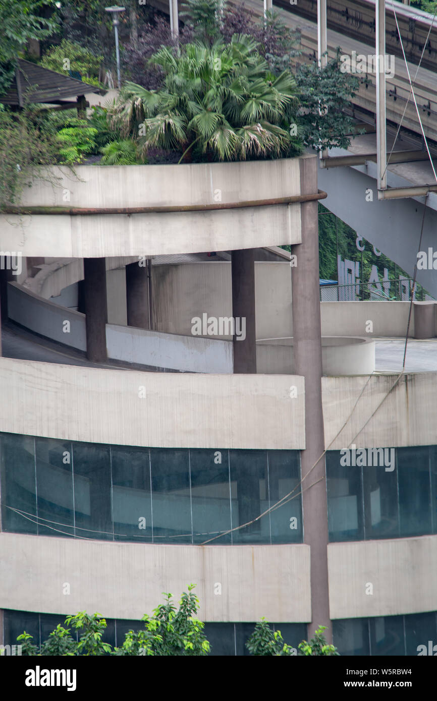 View of the six-story spiral parking lot at a residential area in ...