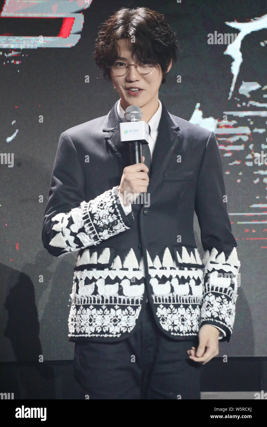Chinese singer and actor Lu Han attends a press conference for science ...