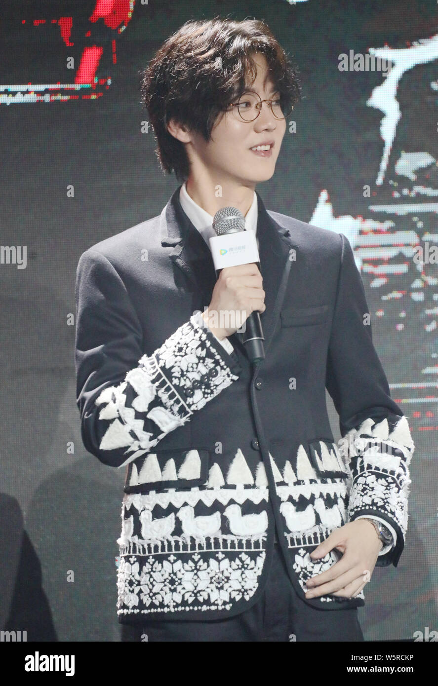 Chinese singer and actor Lu Han attends a press conference for science ...