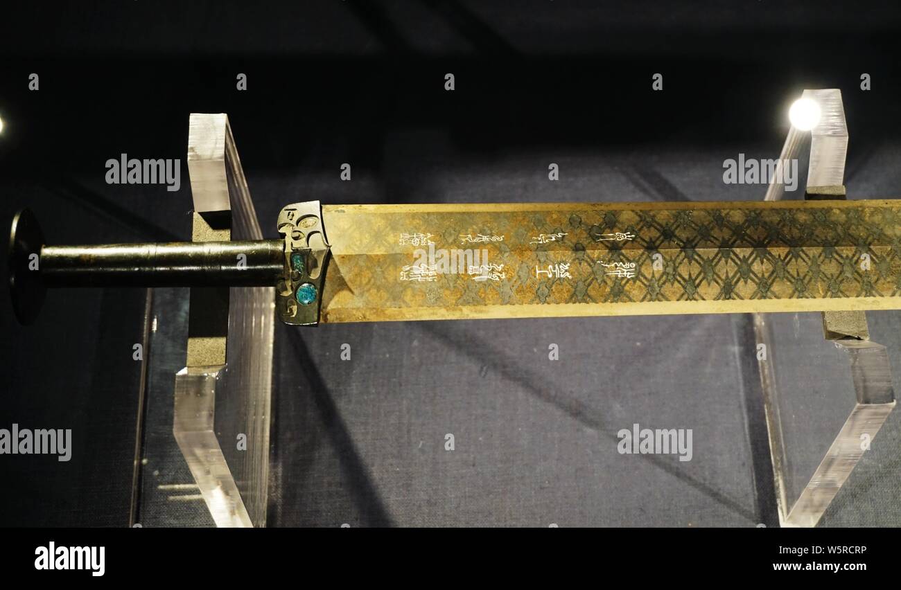 The Sword of Goujian belonging to King of Yue is displayed at the ...