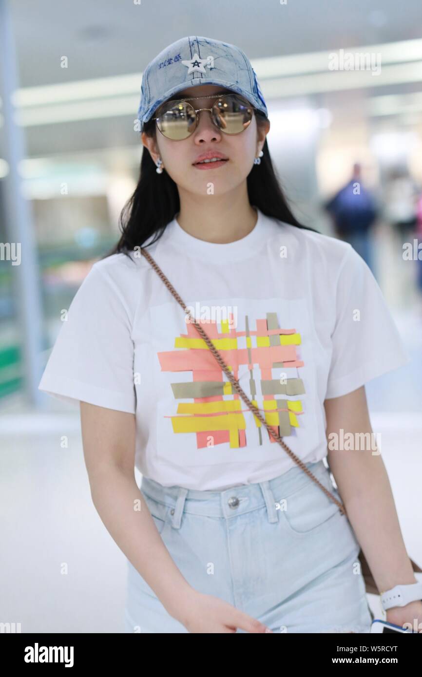 Taiwanese actress Michelle Chen arrives at the Beijing Capital ...