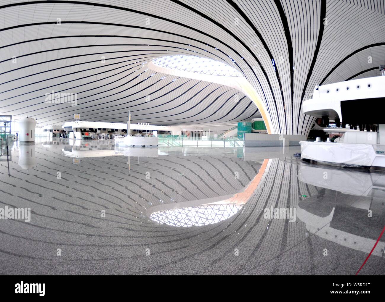 Interior view of the Beijing Daxing International Airport in Beijing ...