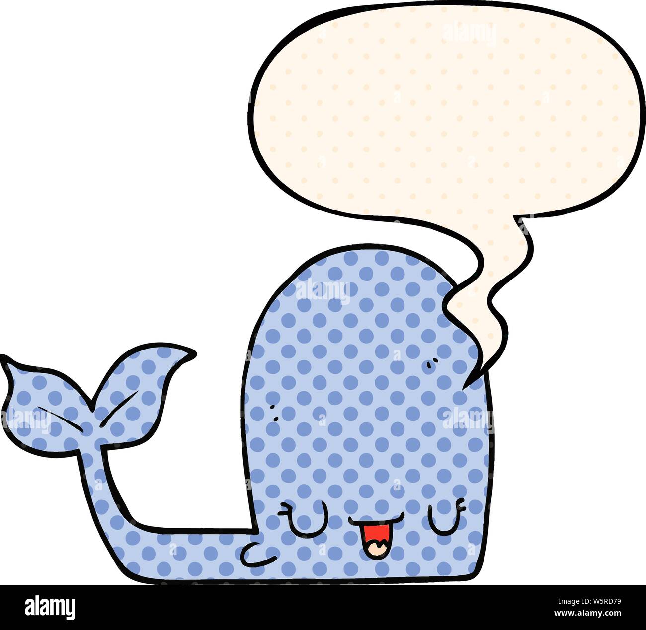 cartoon happy whale with speech bubble in comic book style Stock Vector ...