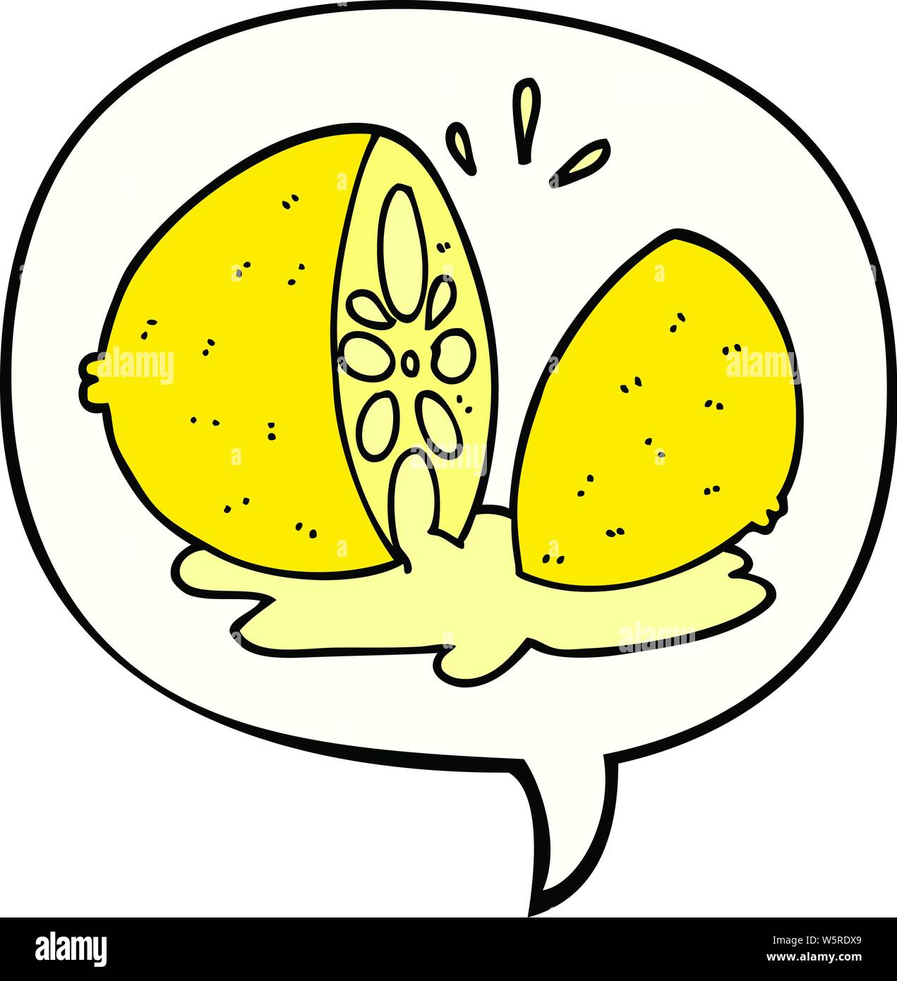 cartoon cut lemon with speech bubble Stock Vector Image & Art - Alamy