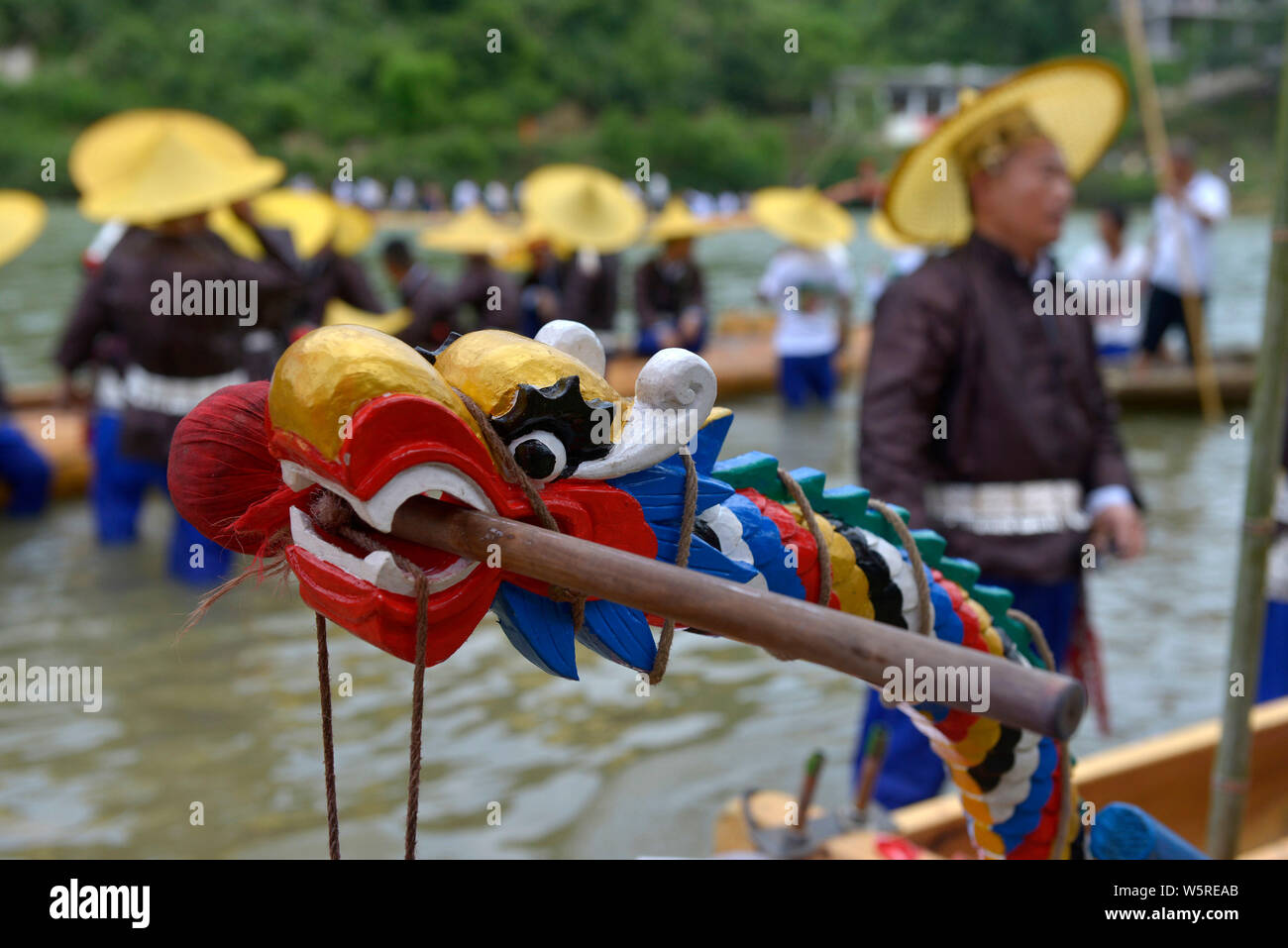 Chinese people of Miao ethnic minority take part in a dragon race ...