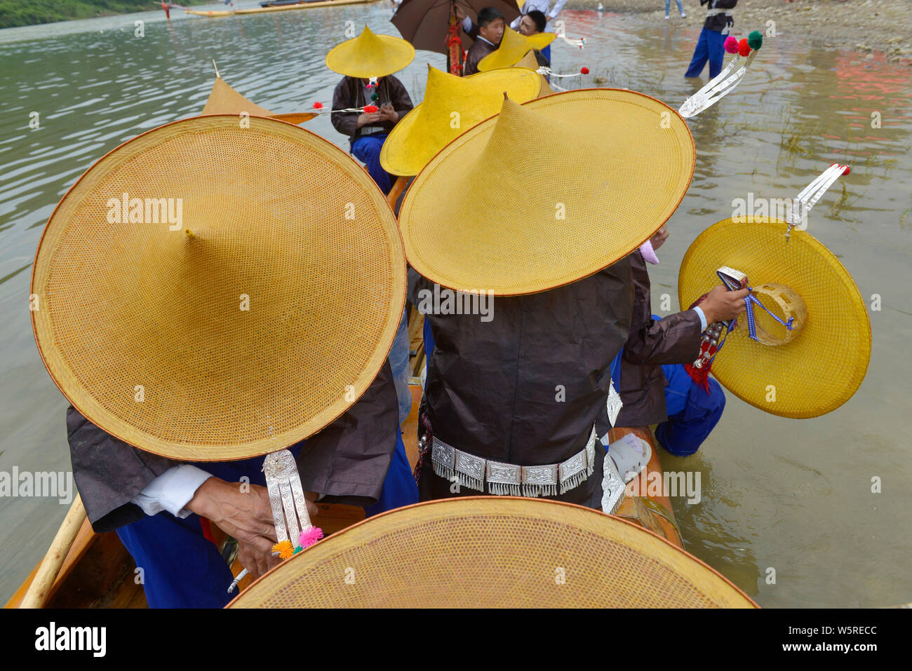 Chinese people of Miao ethnic minority take part in a dragon race ...