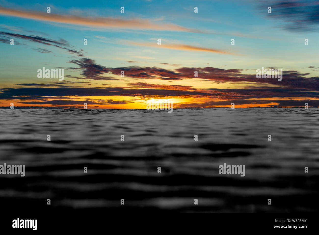 Landscape sunset sky background over the black sea Stock Photo - Alamy