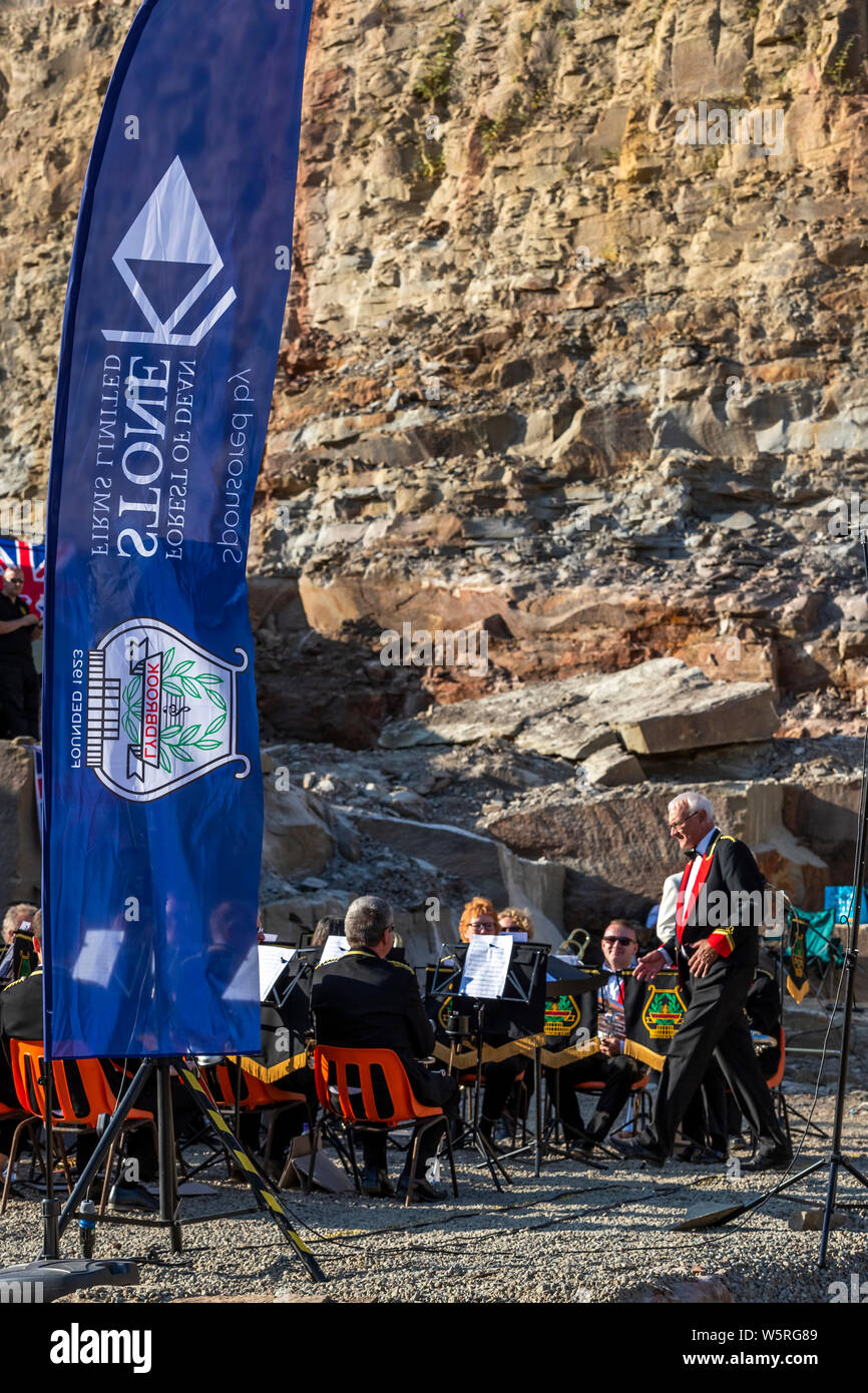 Lydbrook Brass Band play a "Proms in the Quarry" at Barnhill Quarry ...