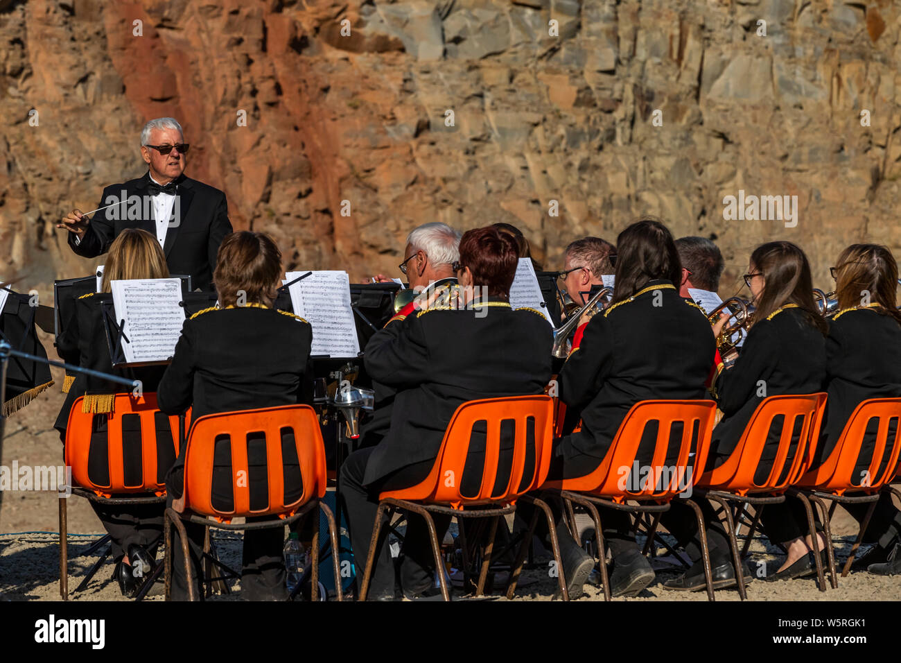 Lydbrook Brass Band play a "Proms in the Quarry" at Barnhill Quarry ...