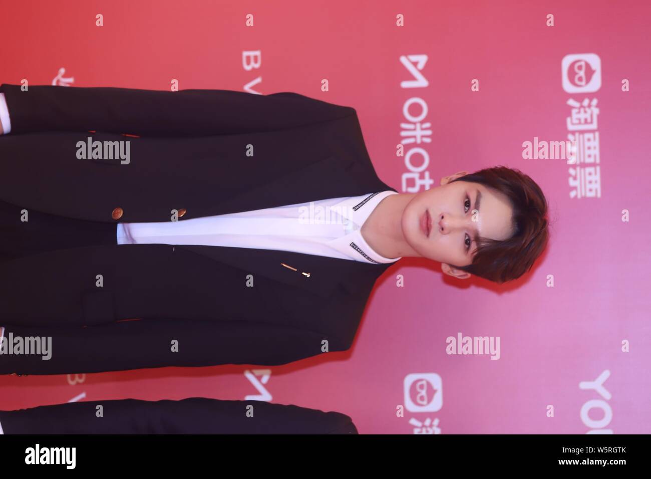 Chinese singer Zhu Zhengting of Chinese boy group Nine Percent arrives ...