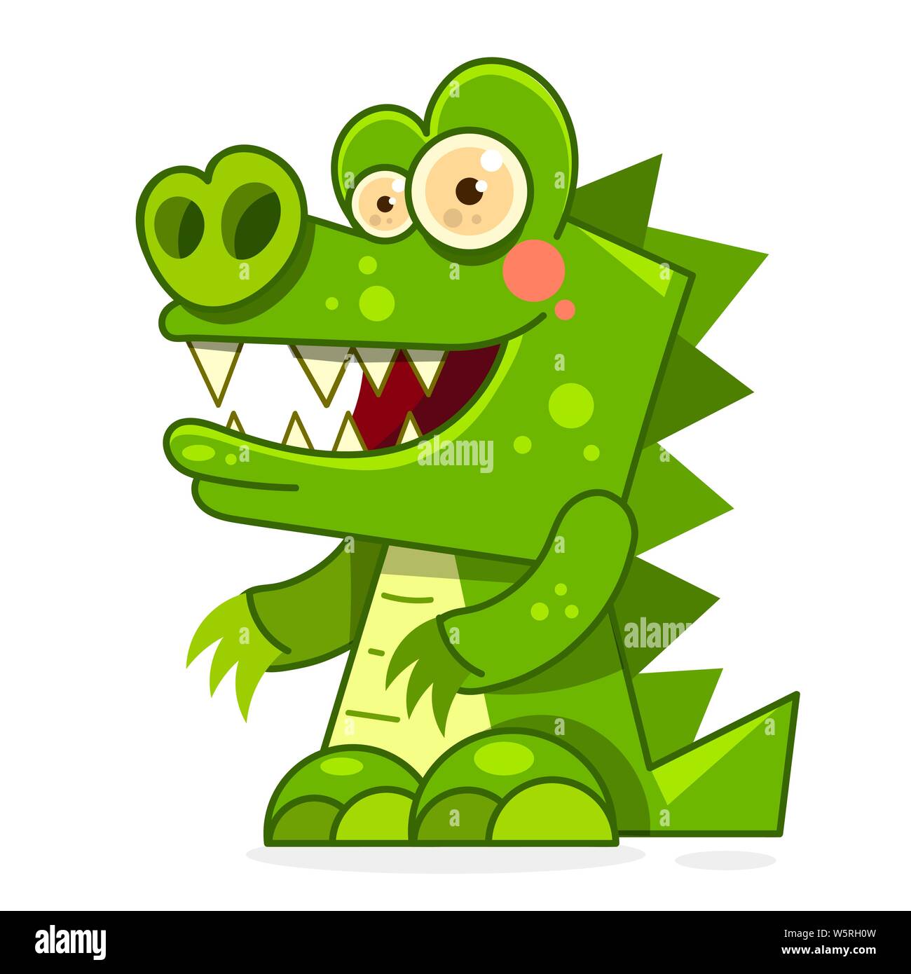 Cute Cartoon Crocodile. Vector Illustration Ready For Your Design ...