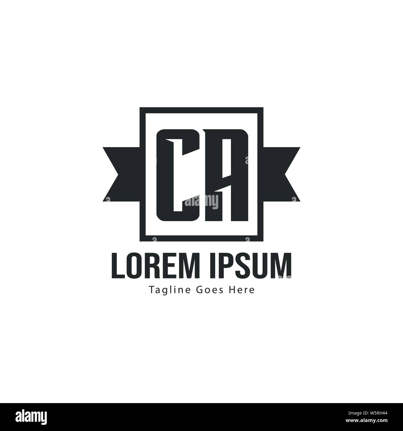 Initial CA logo template with modern frame. Minimalist CA letter logo ...