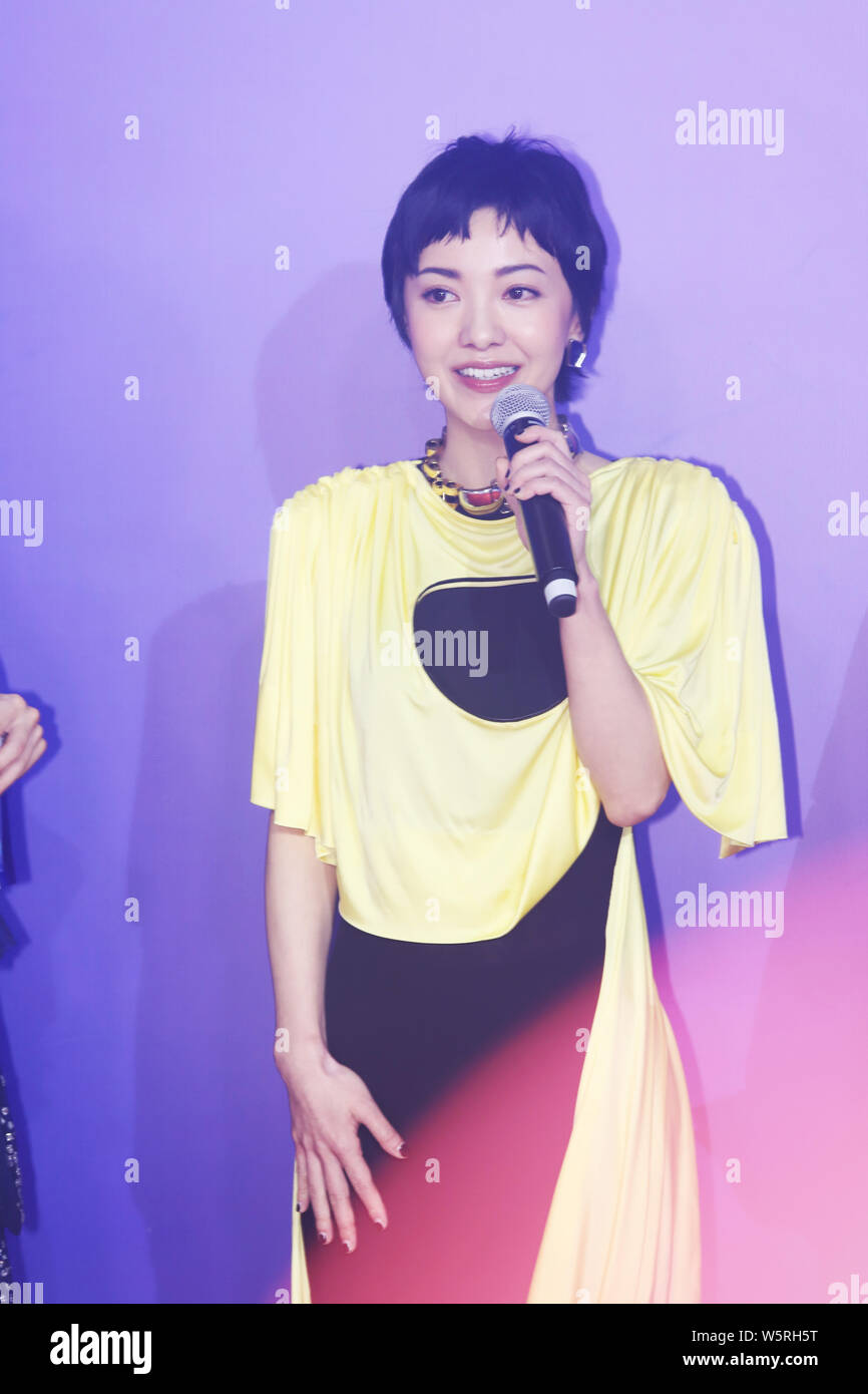 Taiwanese singer and actress Amber Kuo Tsai-chieh poses as she arrives ...