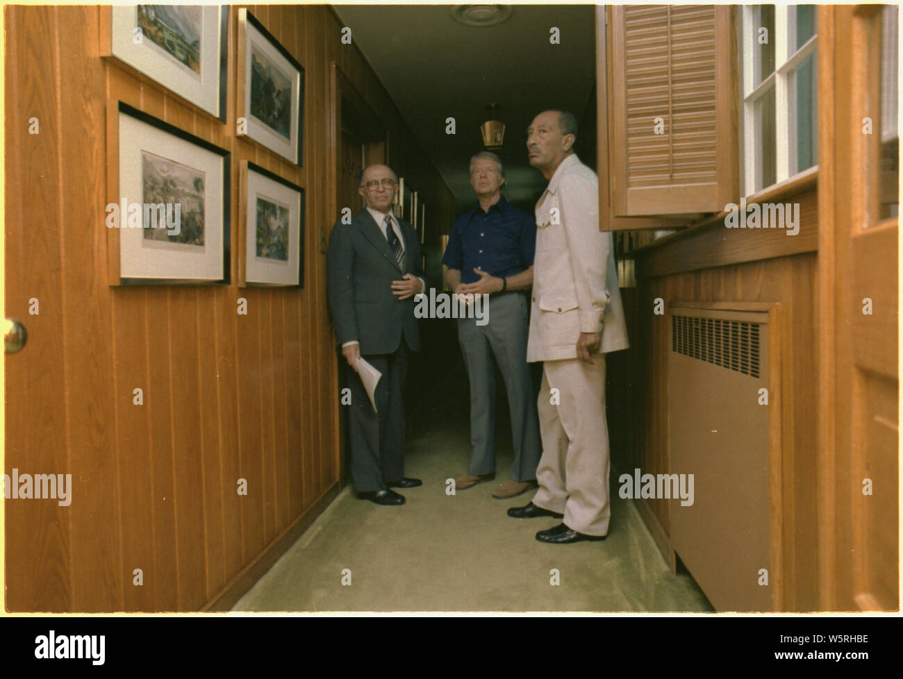 Menachem Begin, Jimmy Carter and Anwar Sadat meet during the Camp David ...