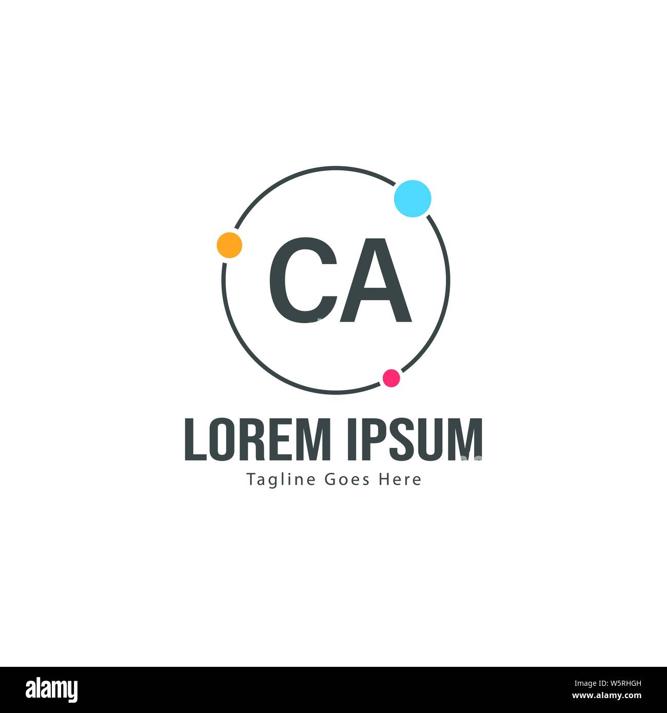Initial CA logo template with modern frame. Minimalist CA letter logo ...