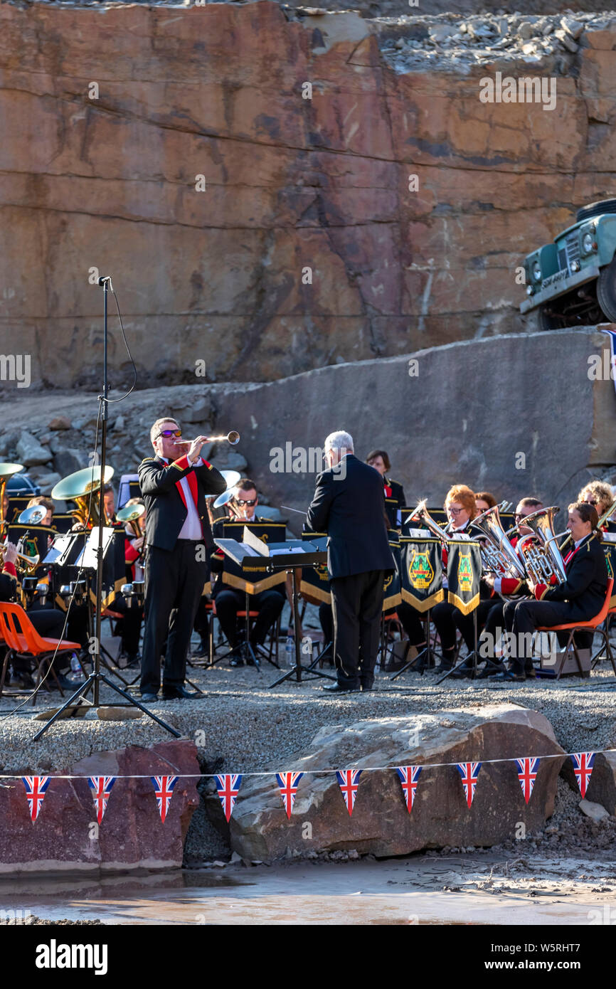 Lydbrook Brass Band play a "Proms in the Quarry" at Barnhill Quarry ...
