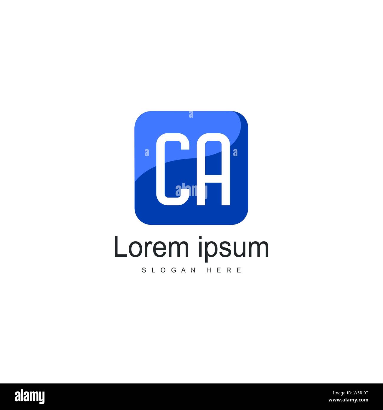 Initial CA logo template with modern frame. Minimalist CA letter logo ...