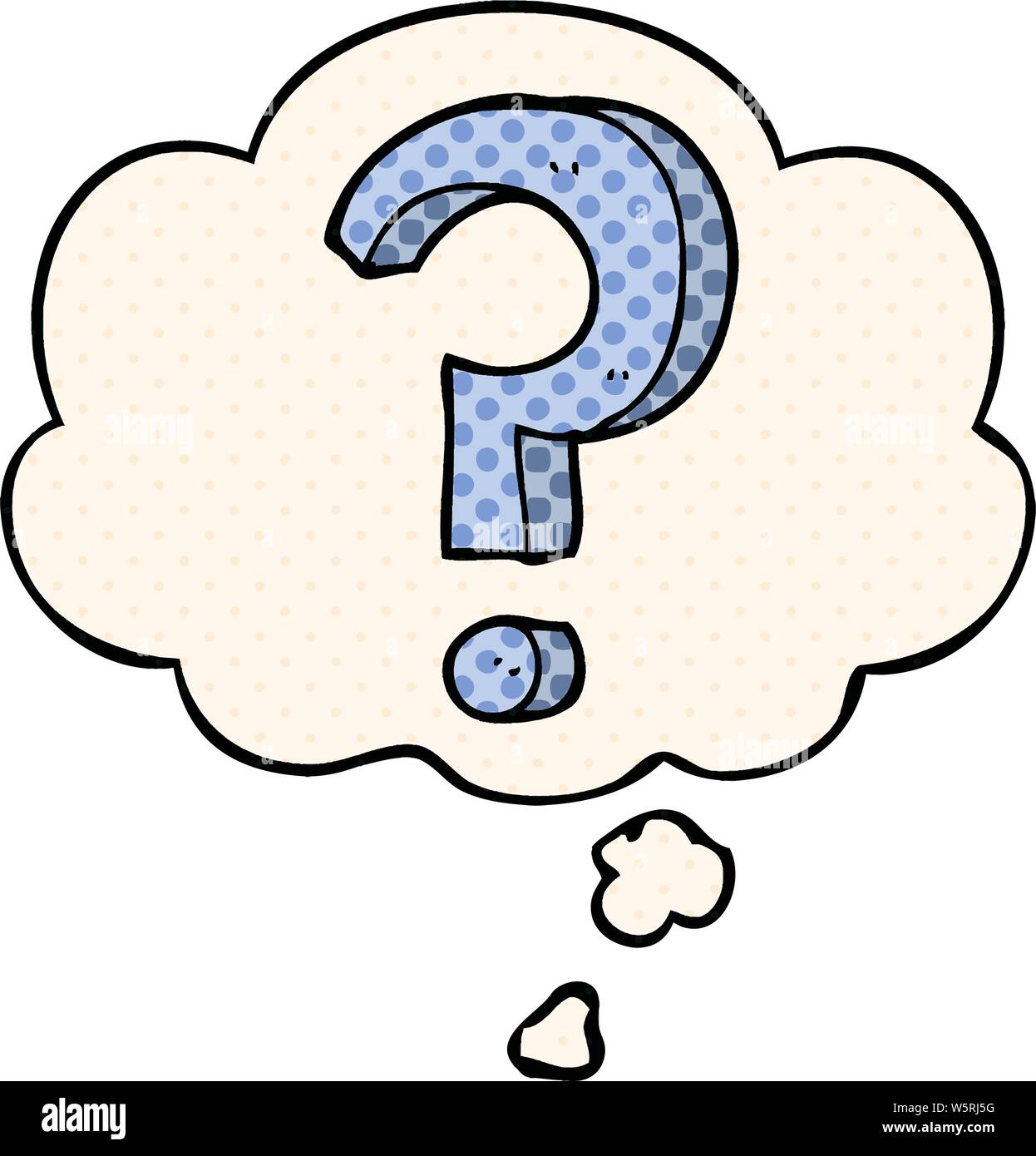 cartoon question mark with thought bubble in comic book style Stock ...