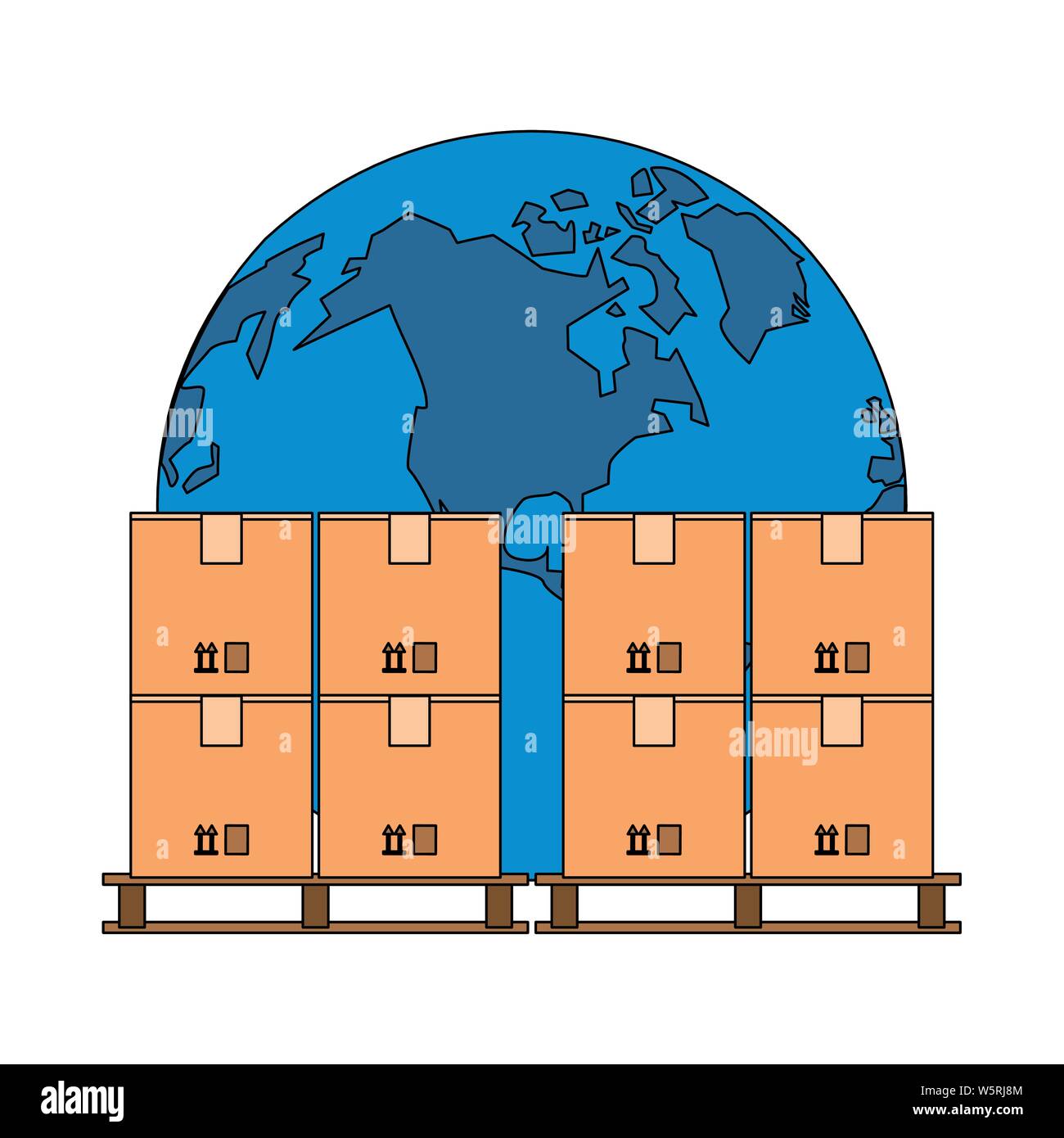 shipping logistic delivery cargo cartoon Stock Vector Image & Art - Alamy