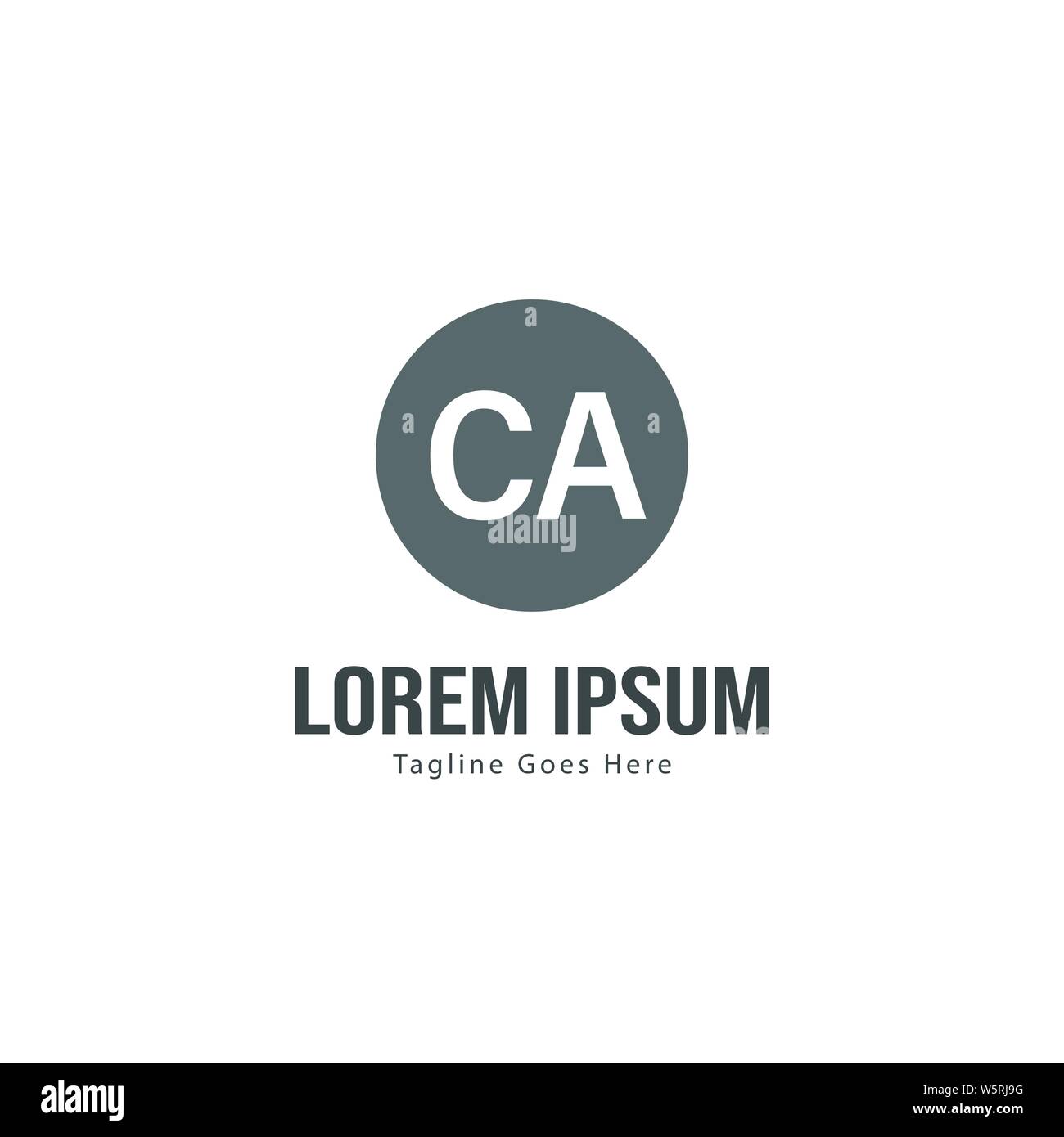 Initial CA logo template with modern frame. Minimalist CA letter logo ...