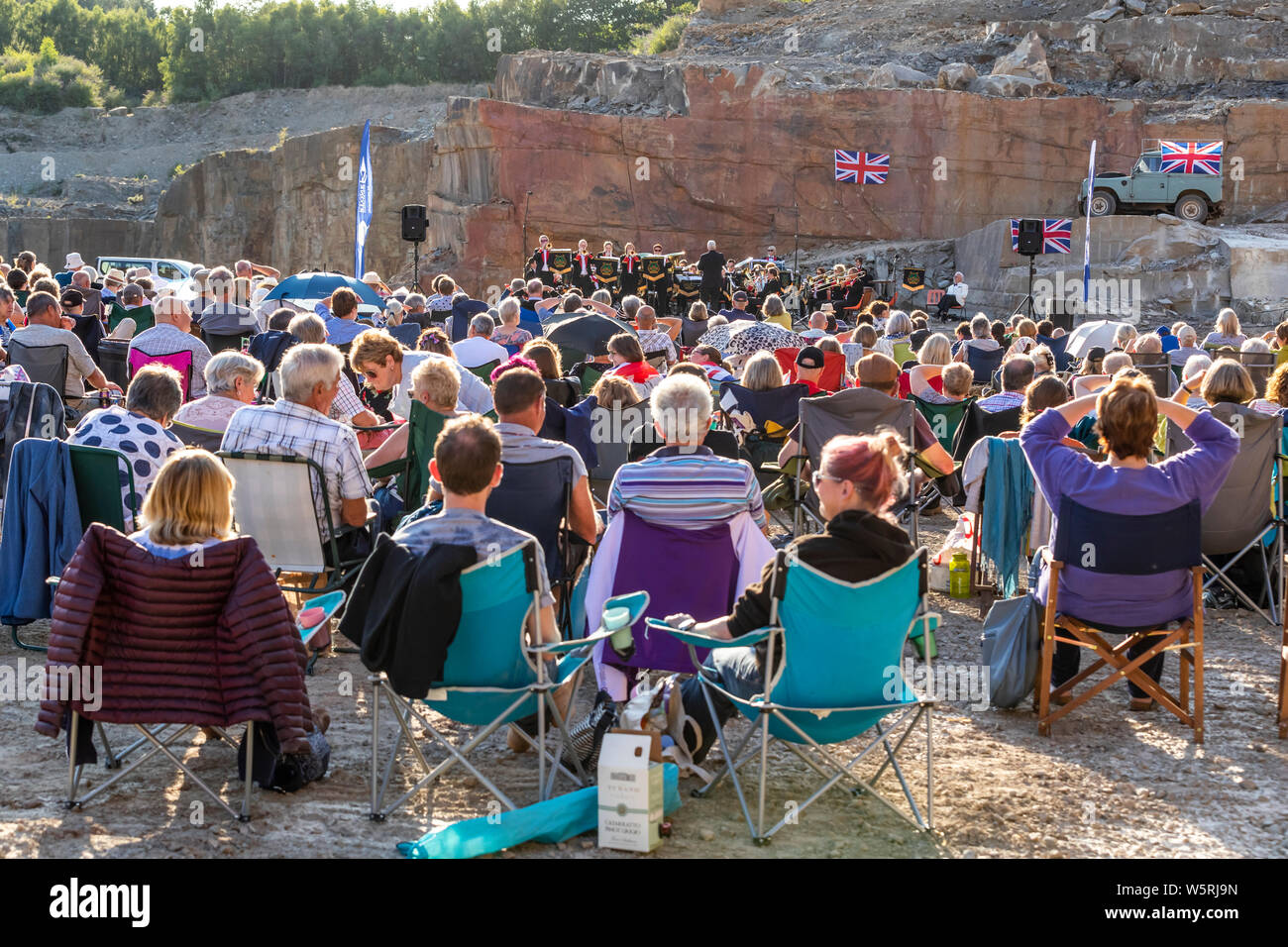 Lydbrook Brass Band play a "Proms in the Quarry" at Barnhill Quarry ...