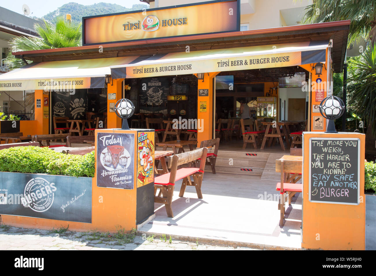 Tipsi beer and burger house, Icmeler, Turkey Stock Photo - Alamy