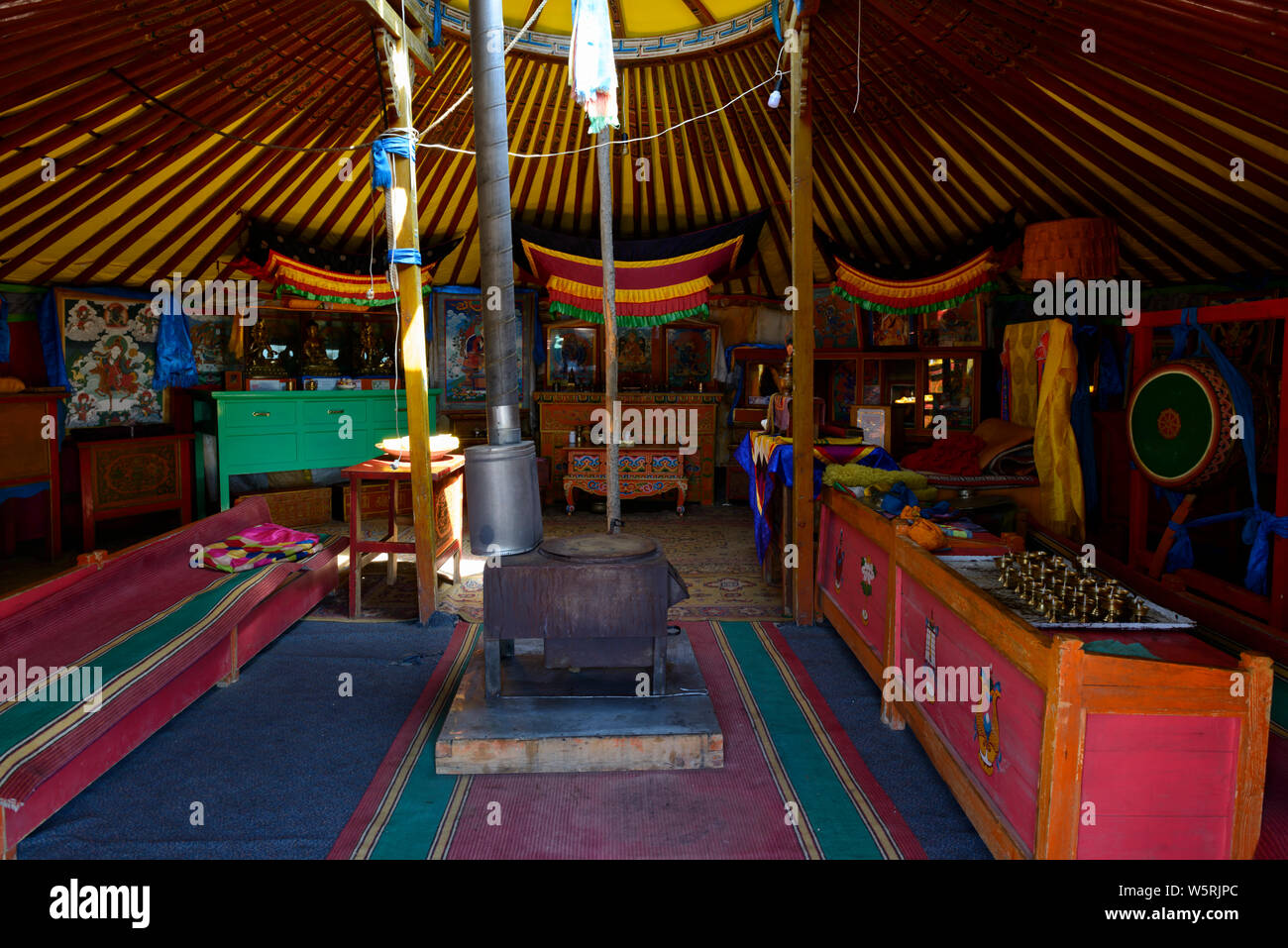 Ongi Monastery in Dundgovi Province, Mongolia.Interior of the temple ...