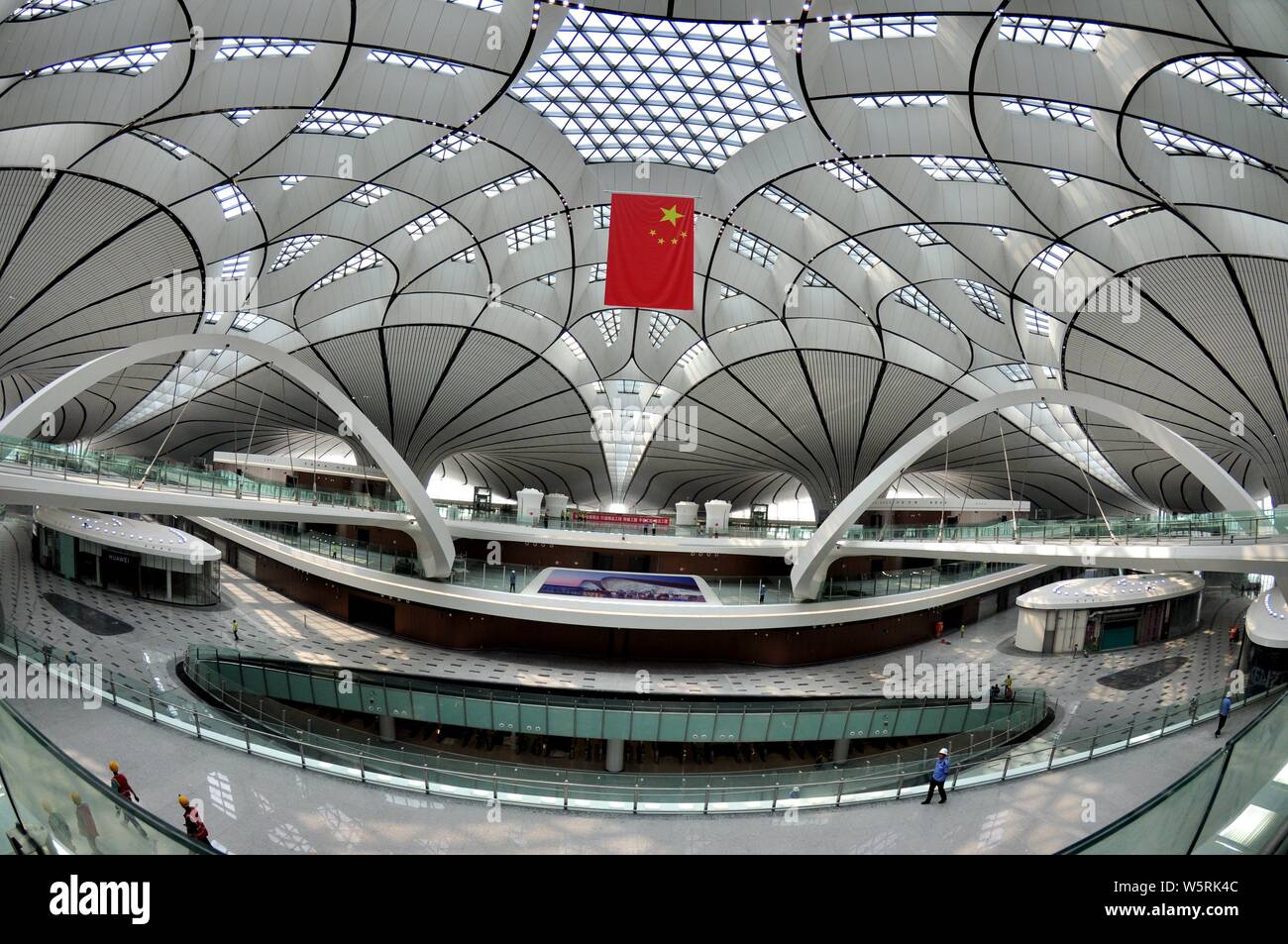 Interior view of the Beijing Daxing International Airport in Beijing ...
