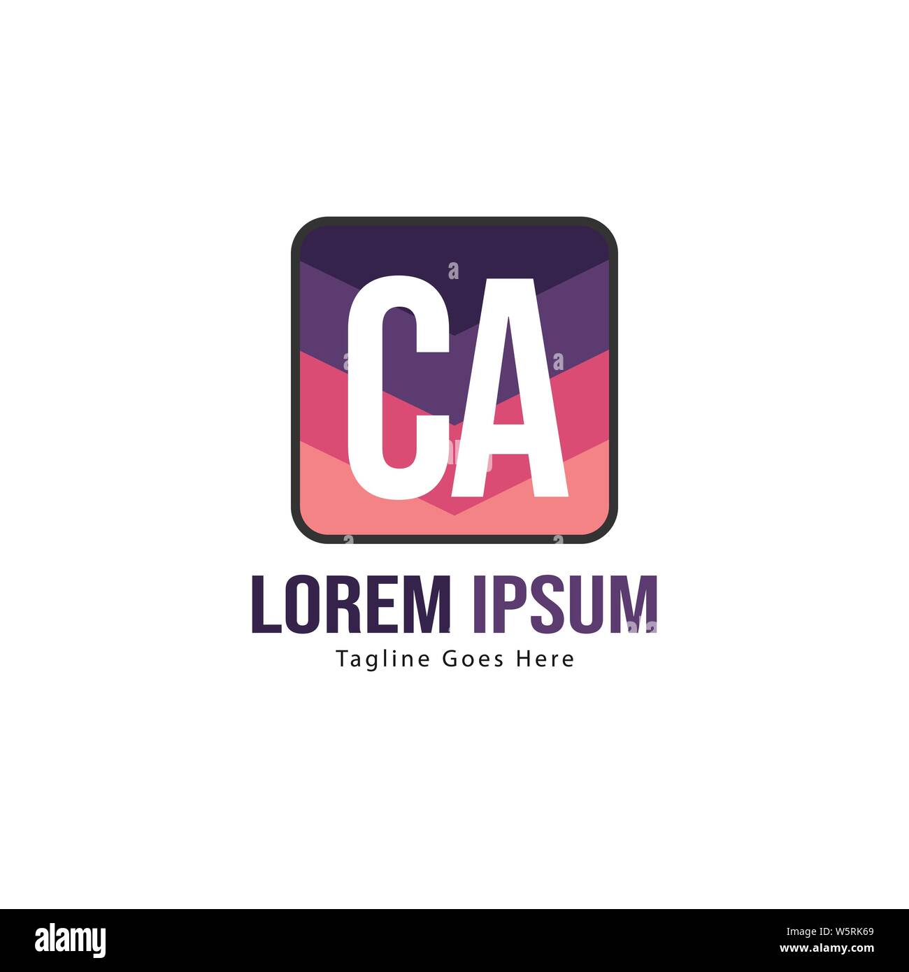 Initial CA logo template with modern frame. Minimalist CA letter logo ...