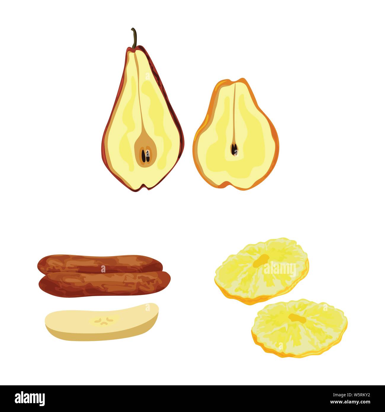 Vector illustration of fruit and dried logo. Collection of fruit and ...
