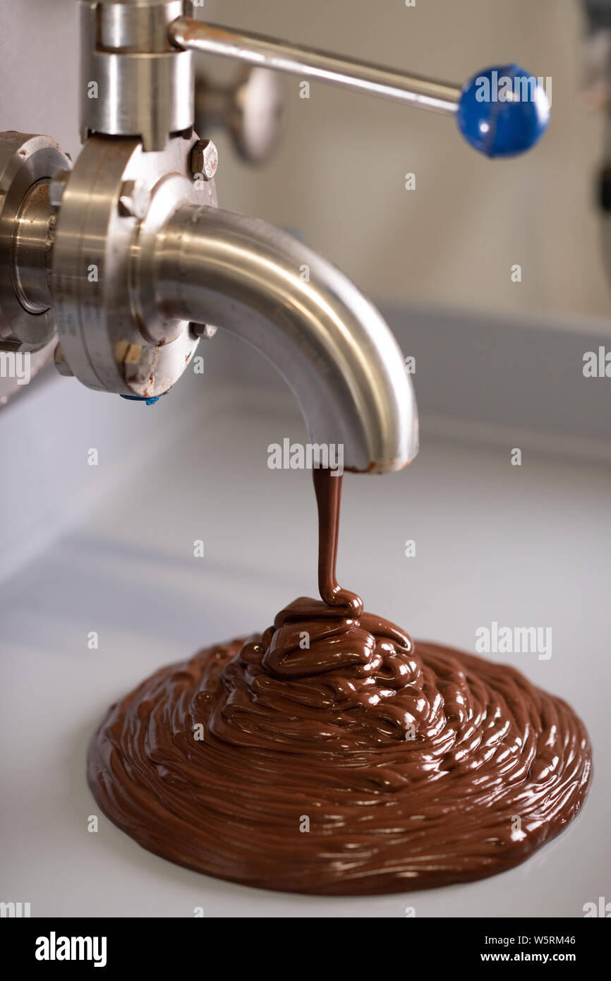 Making of chocolate in Pierre Lionneton Chocolate factory in south ...