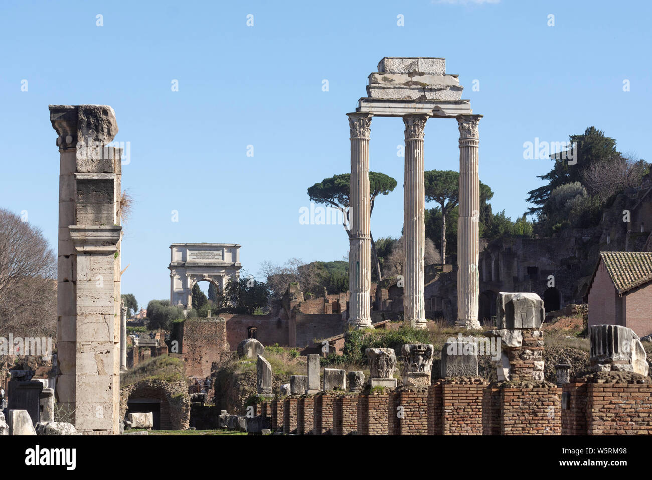 Italy, Rome: Roman vestiges surrounding the Roman Forum, Foro Romano ...