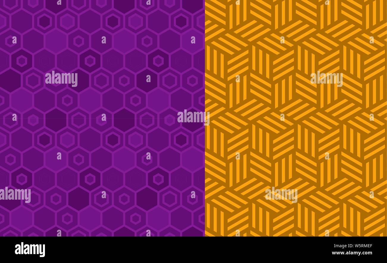 Set of seamless background. Abstract geometric patterns vector ...