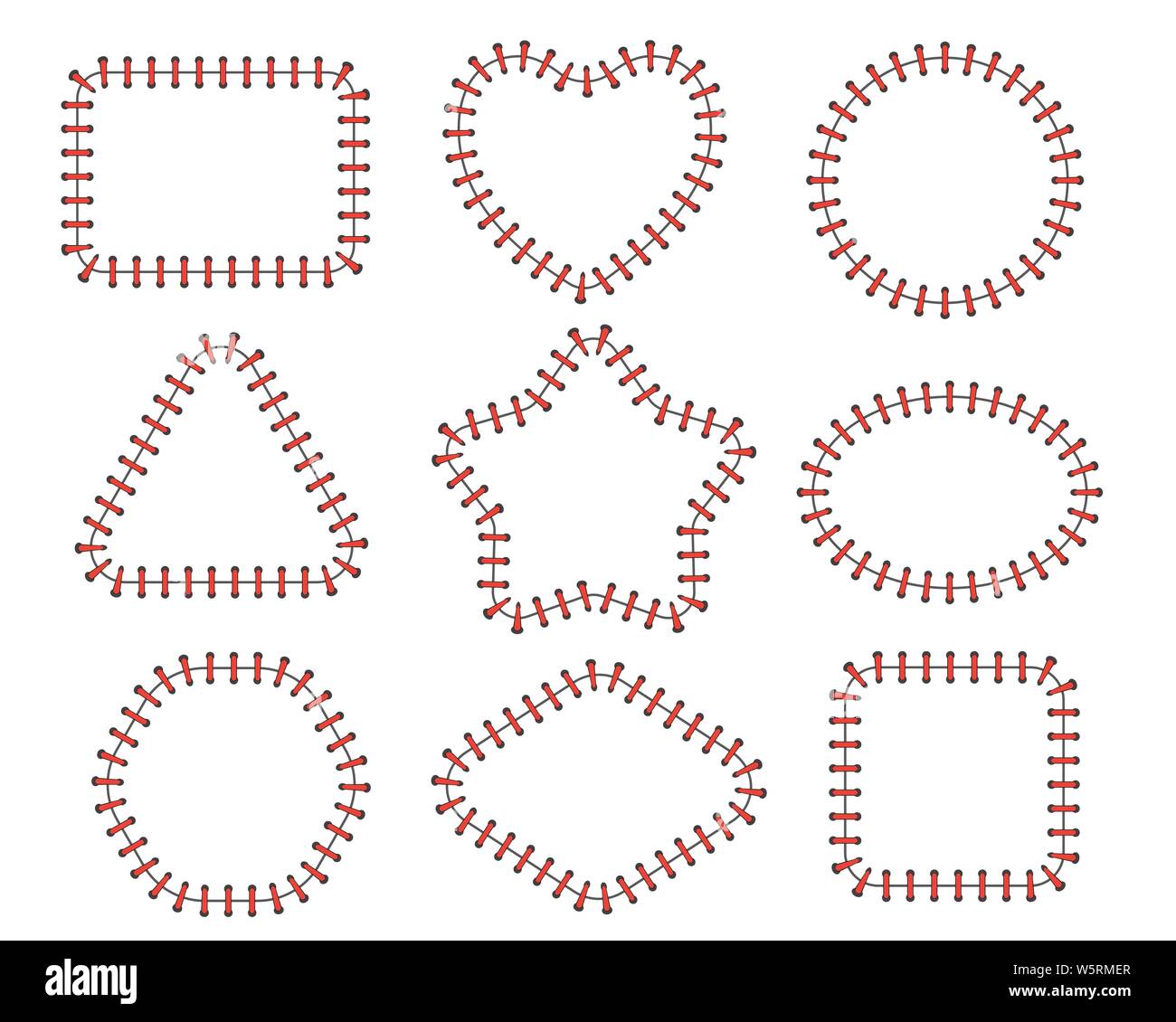 Stitch border brushes. Vector set Stock Vector Image & Art - Alamy