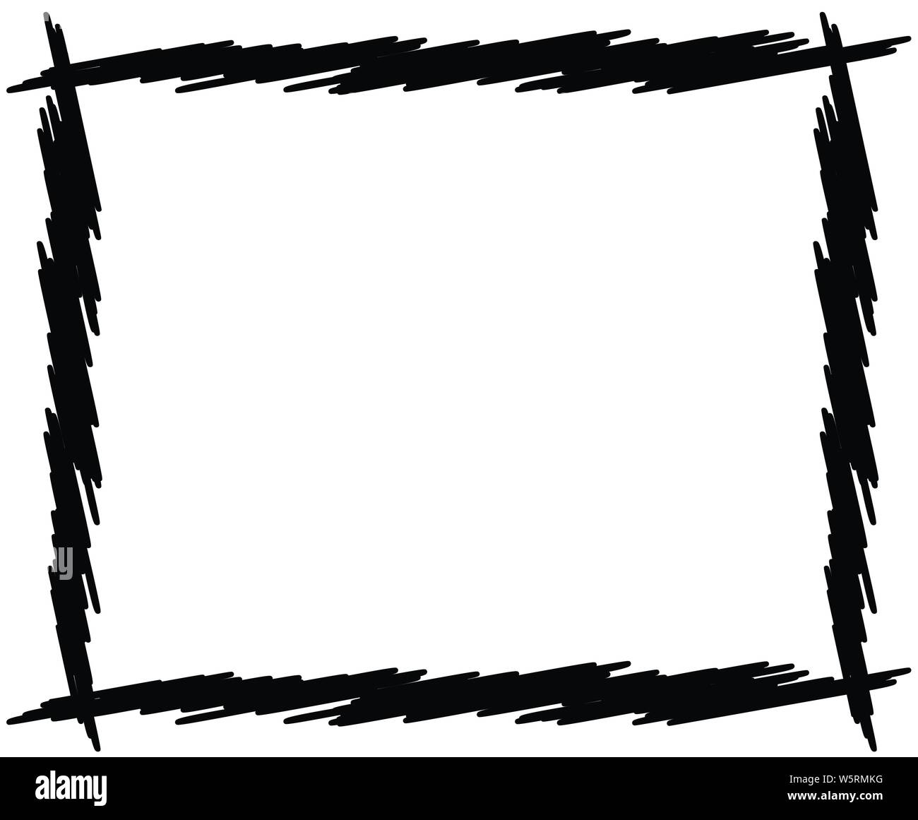 Sketch, scribble rectangular photo / picture frame with white space ...
