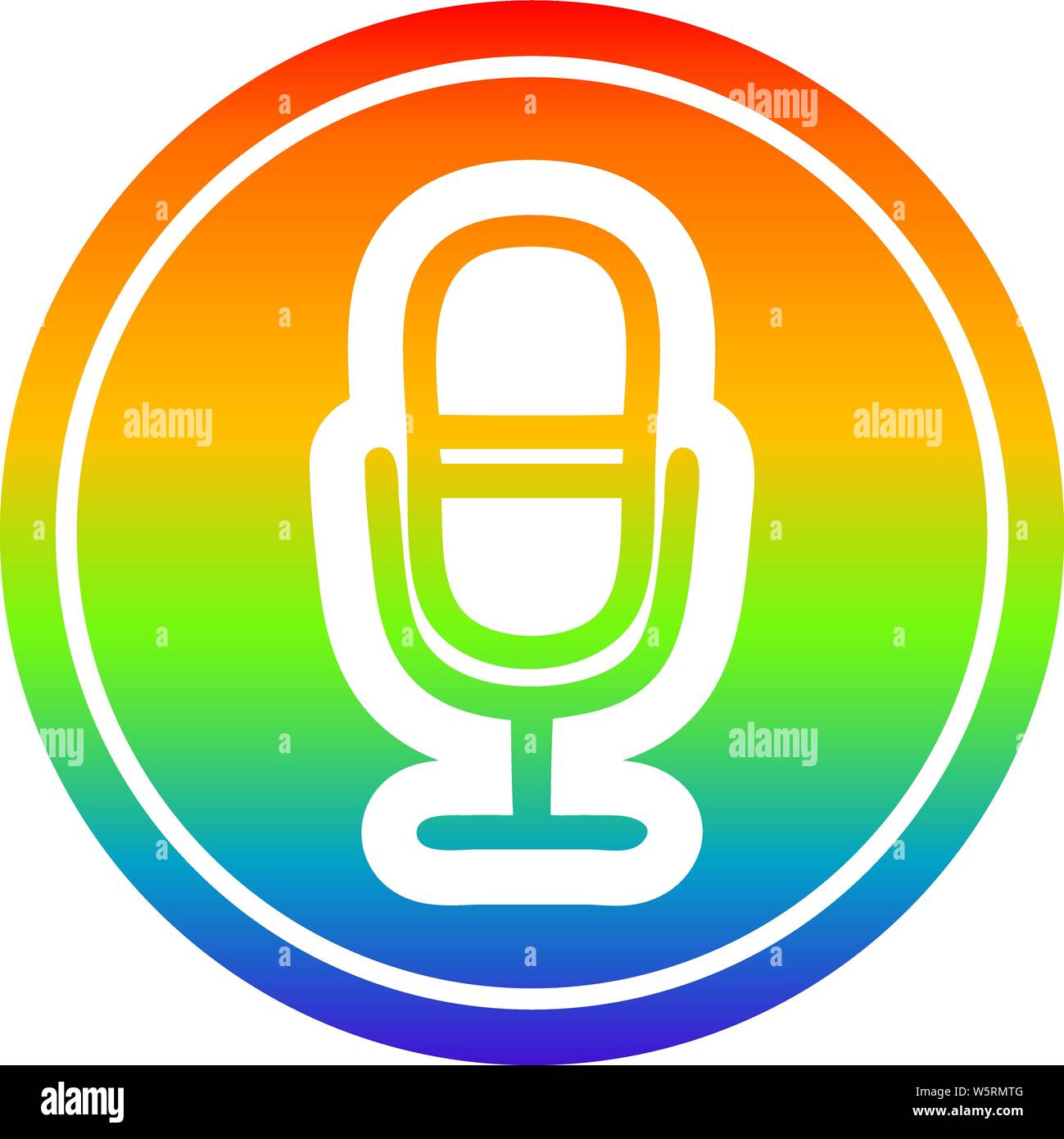 microphone recording circular icon with rainbow gradient finish Stock Vector Image & Art - Alamy