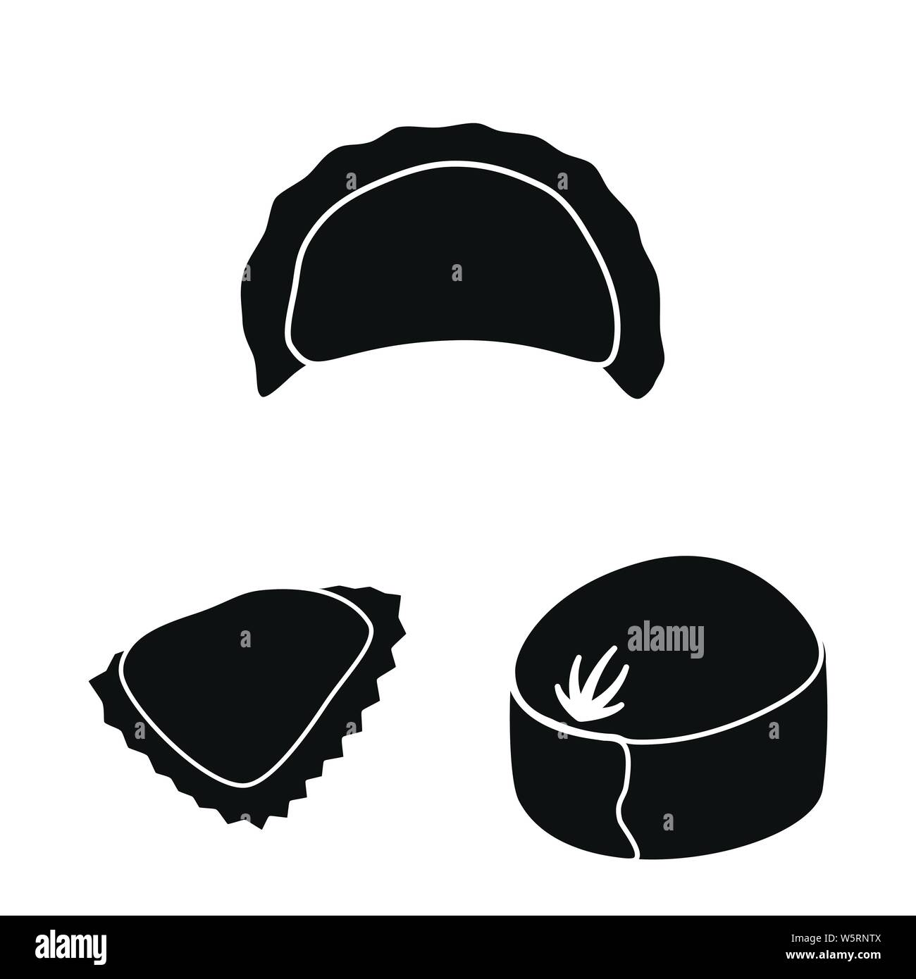 Vector illustration of cuisine and appetizer logo. Collection of ...