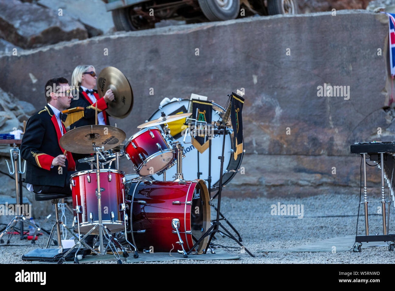 Lydbrook Brass Band play a "Proms in the Quarry" at Barnhill Quarry ...