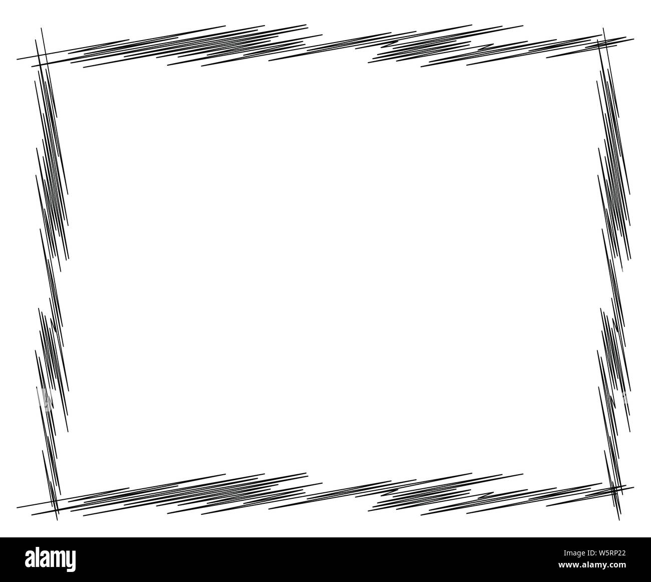 Sketch, scribble rectangular photo / picture frame with white space ...