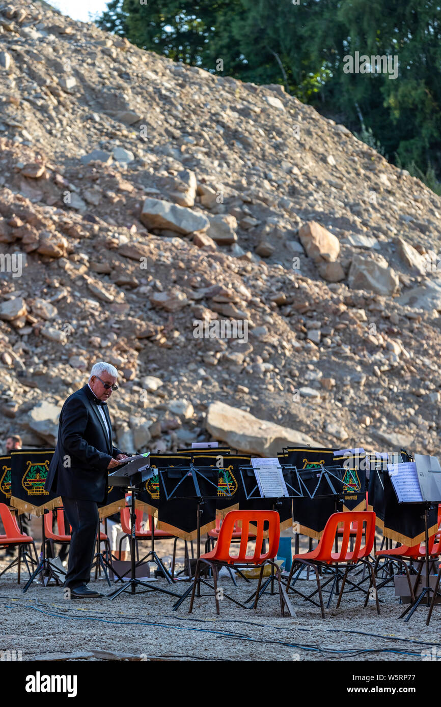 Lydbrook Brass Band play a "Proms in the Quarry" at Barnhill Quarry ...
