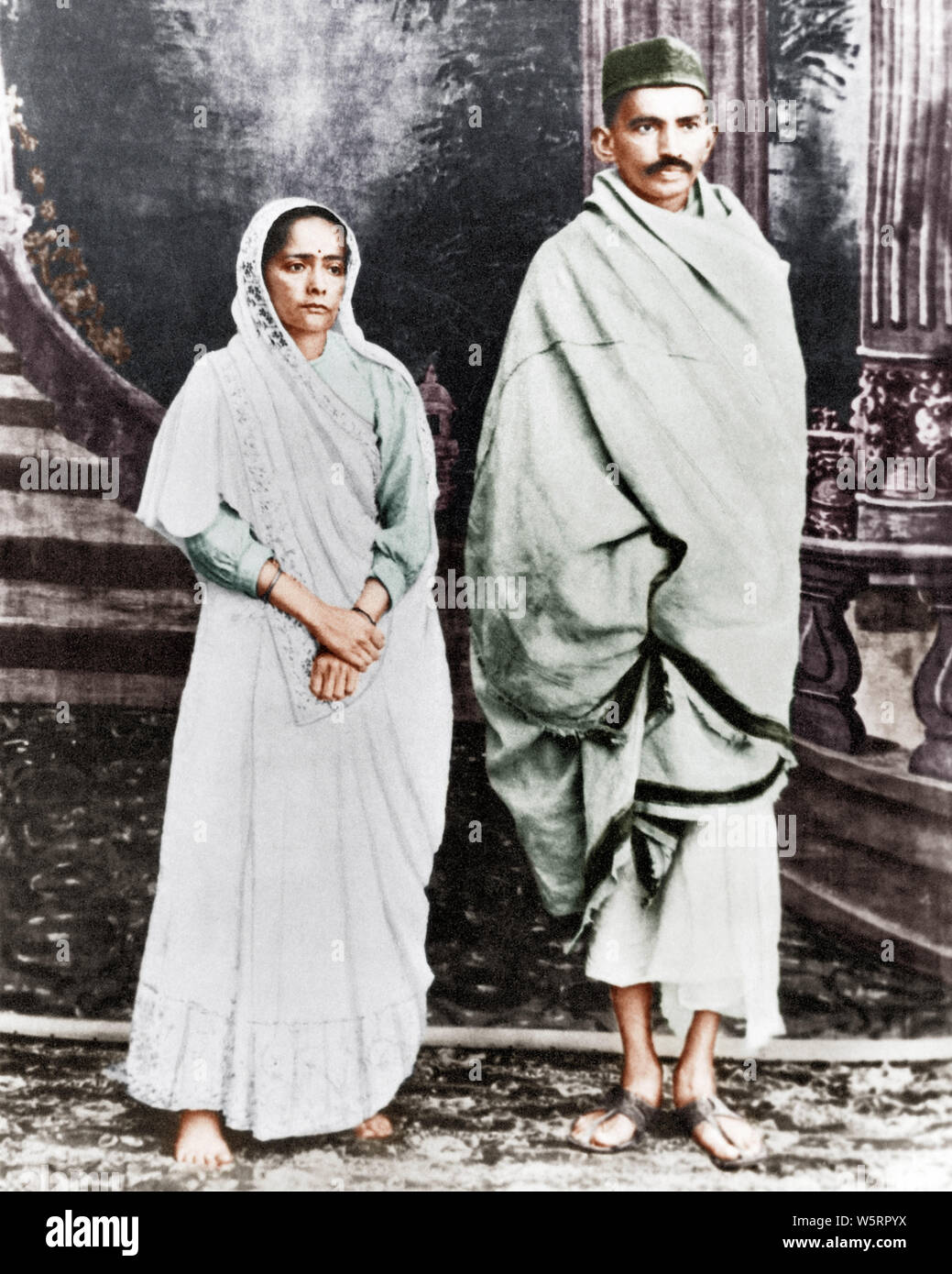 Kasturba And Mahatma Gandhi High Resolution Stock Photography and ...