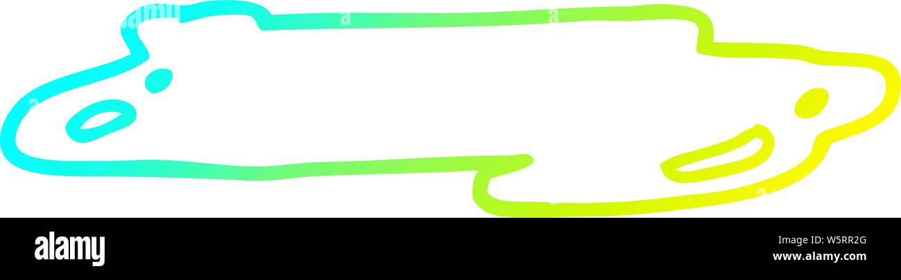 cold gradient line drawing of a cartoon water puddle Stock Vector Image ...