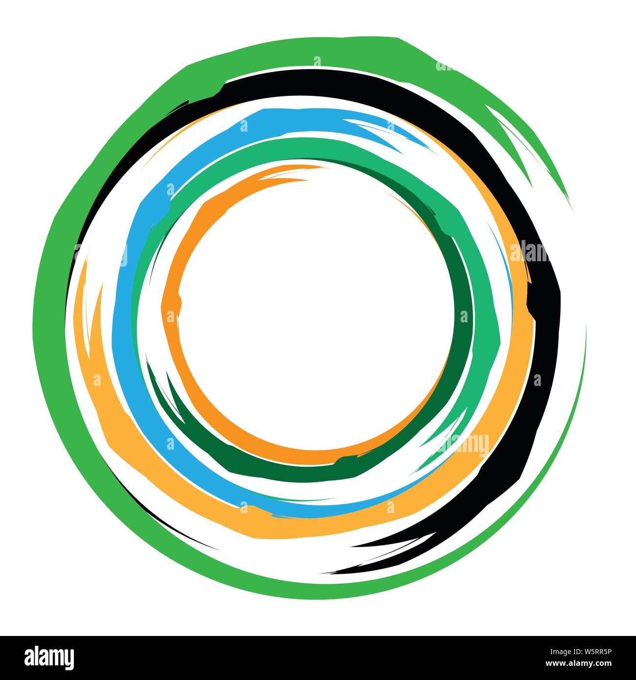Concentric / grungy circular circle element. Radial, radiating textured ...