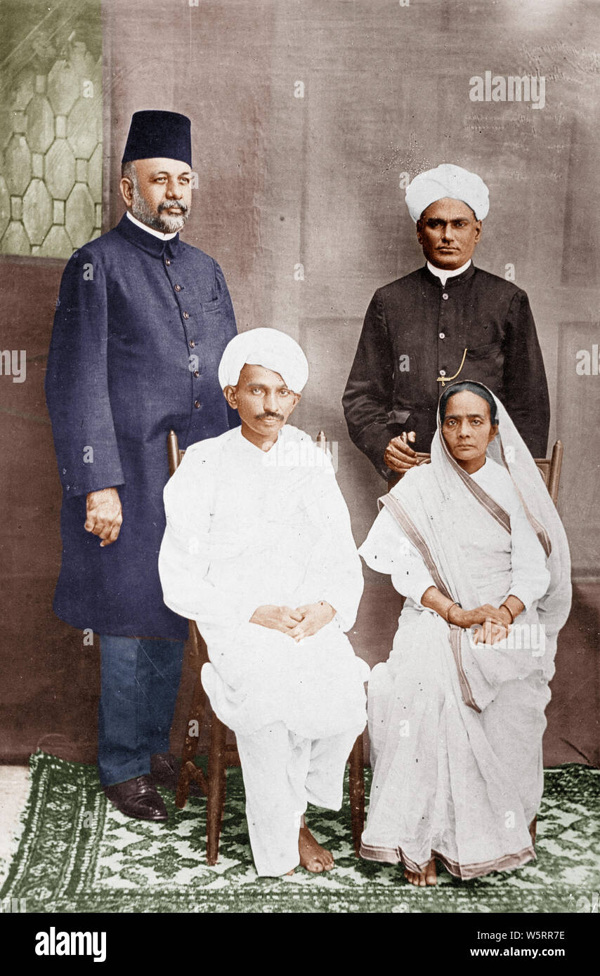 Kasturba Gandhi and Mahatma Gandhi with G A Natesan Tamil Nadu India ...